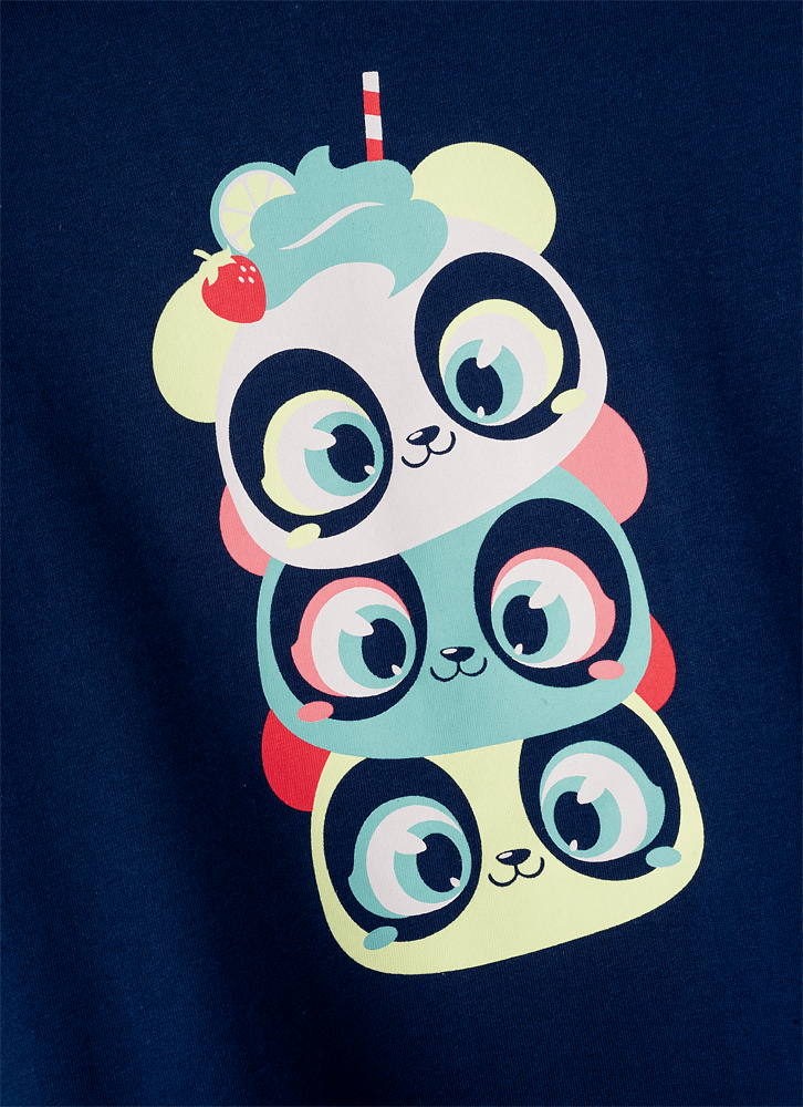 Camiseta Infantil Manga Longa Algodão Panda Shake - Puket